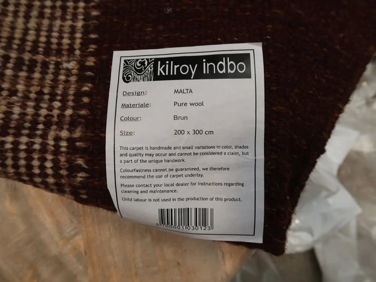 Gulvtæppe KILROY INDBO Malta Brun 160x230 | Karise - GulogGratis.dk
