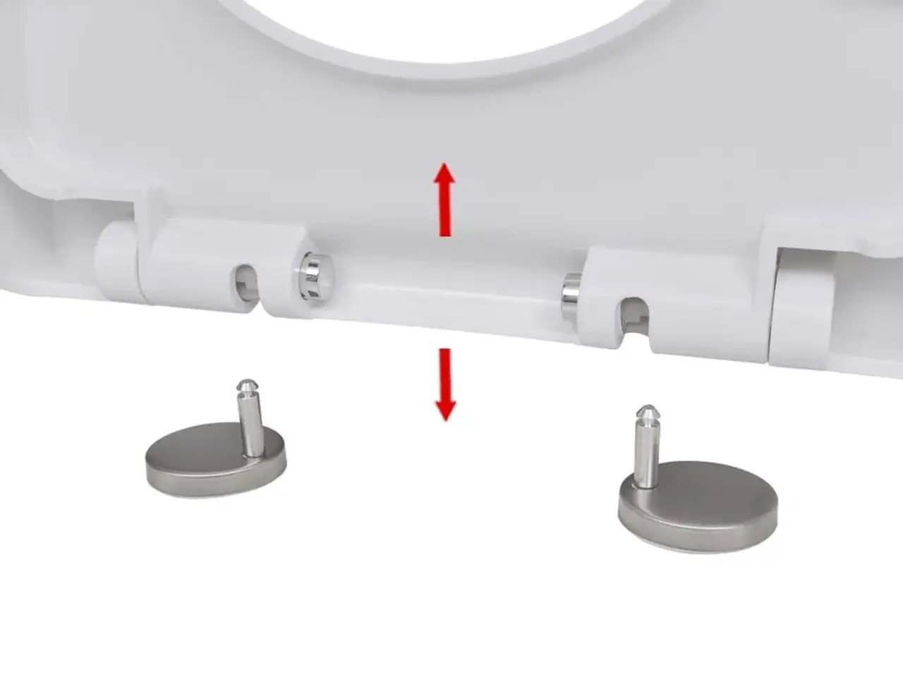 Soft-close toiletsæde med quick-release, firkantet - hvid - GulogGratis.dk